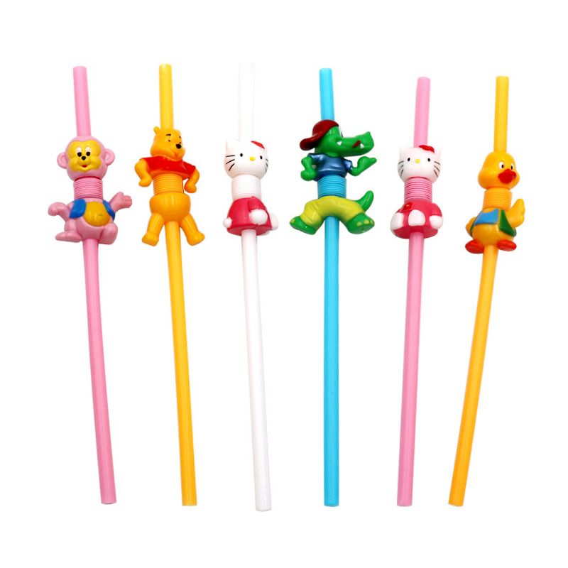 Cartoon character high quality plastic straws