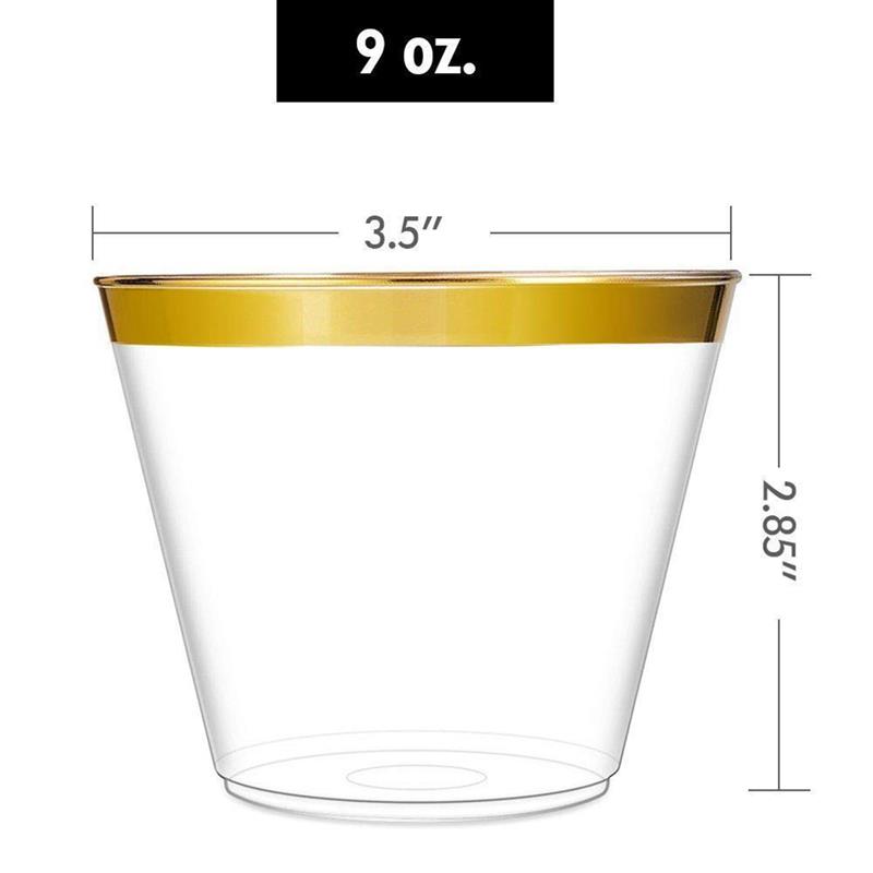 Supplier Fashion Golden Rim Plastic Cup